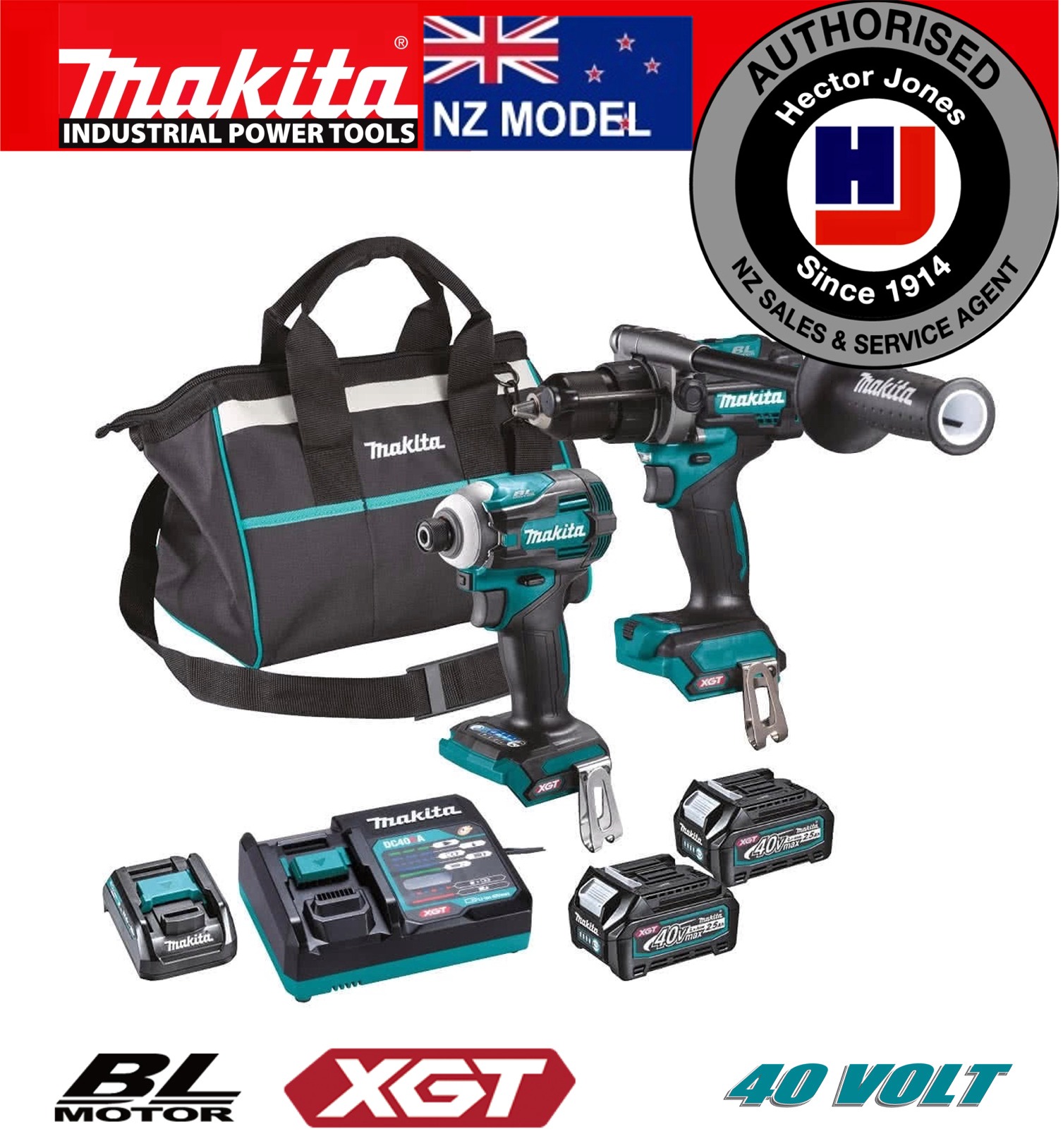 MAKITA 40 Volt XGT: Makita 40Vmax XGT Brushless 2-Piece Combo Kit with ...